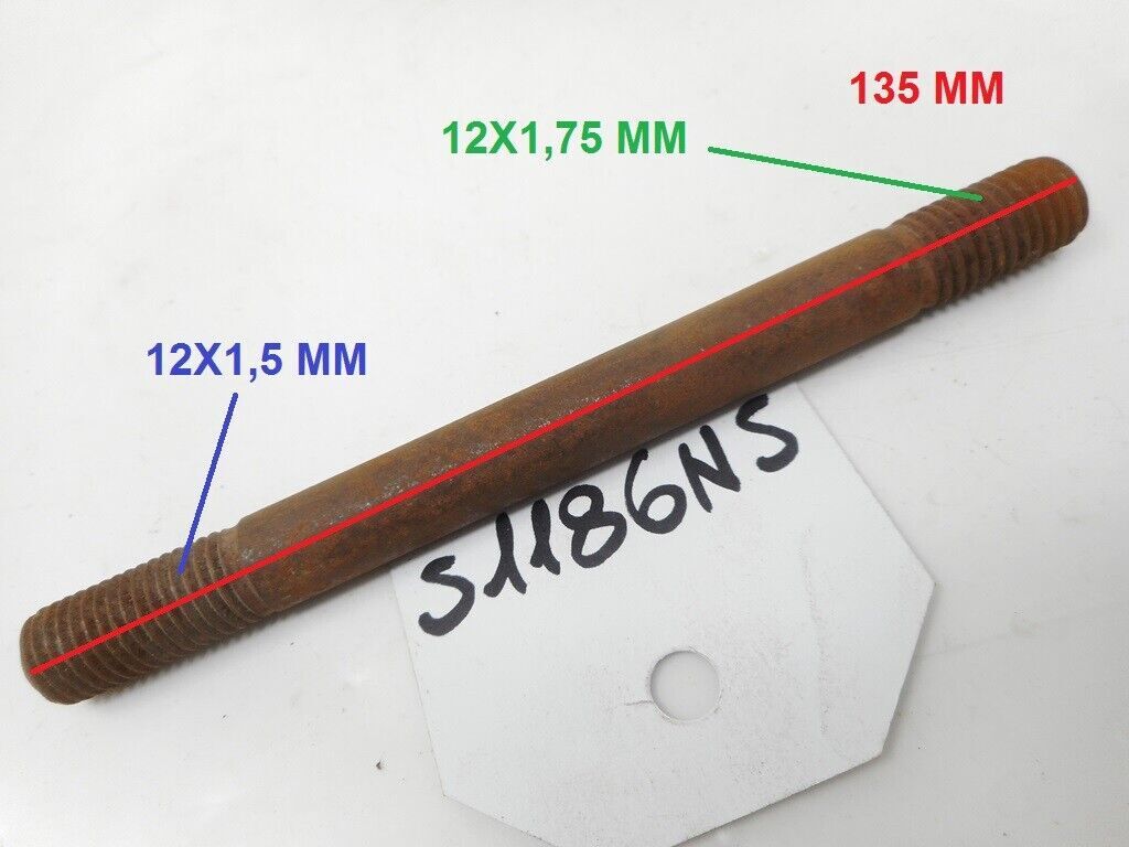 Steel Threaded Stud 12x135 MM Step 1.5 And Step 12x1, 75MM 4 Pz | eBay