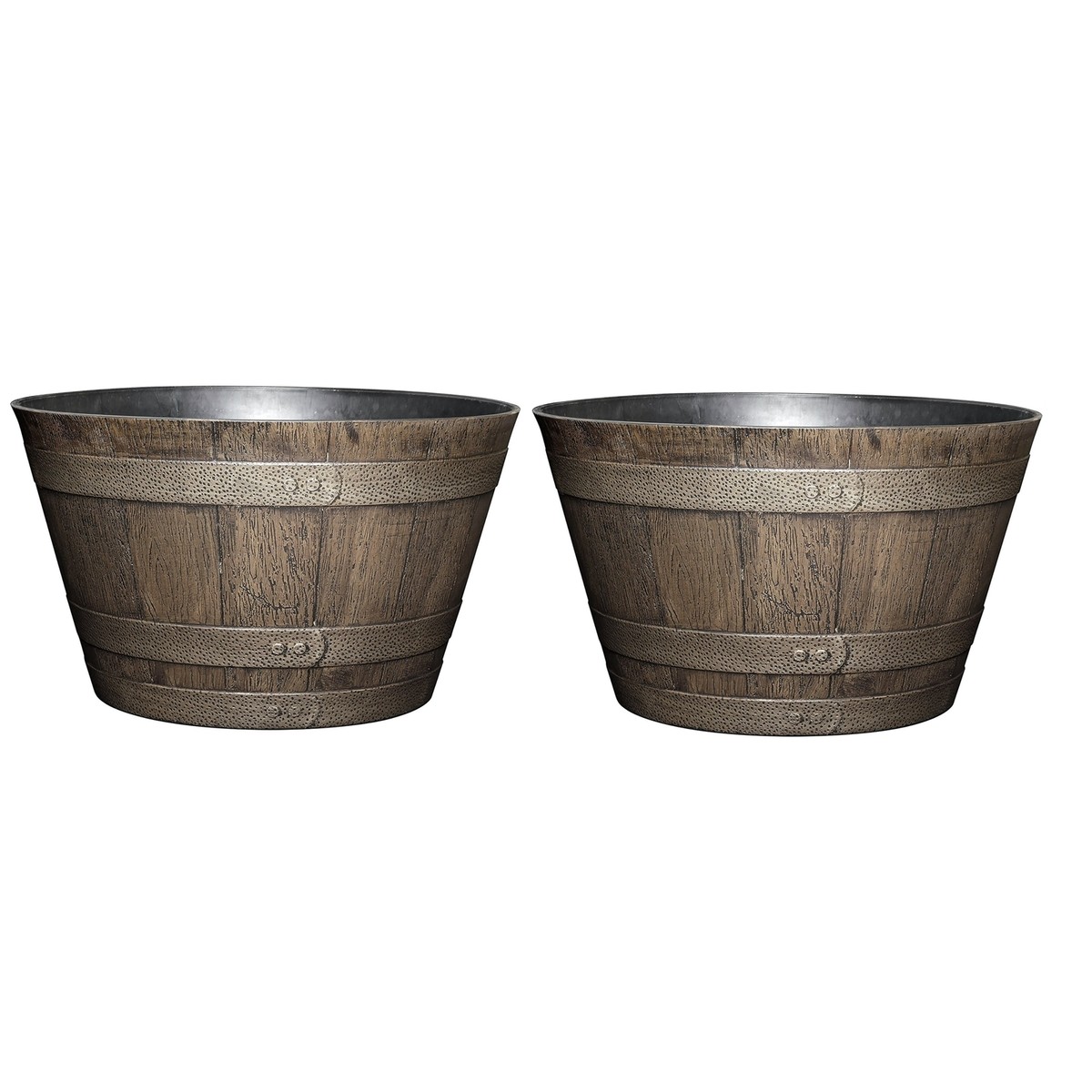 Whiskey Barrel Resin Flower Box Style Selections Round 19.49 In W
