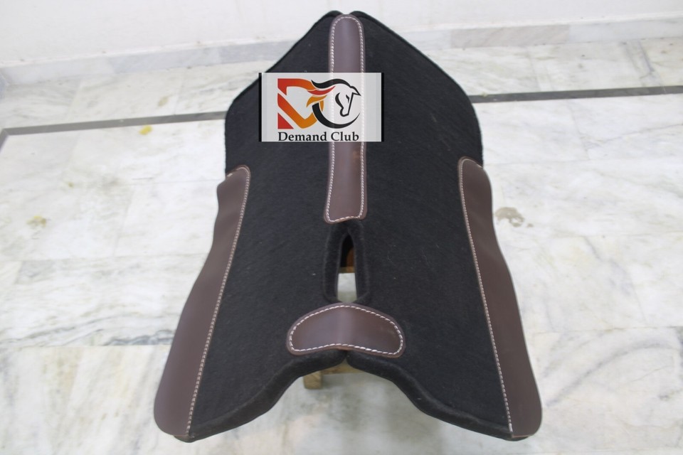Western Saddle Pad WOOL FELT NEOPRENE BASE SHOCK ABSORBENT HORSE SADDLE ...