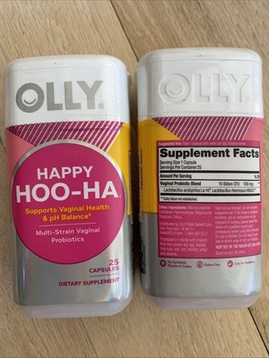 2x OLLY Happy Hoo Ha Multi Strain Vaginal Probiotics 50 Capsules ...