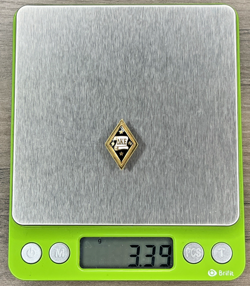 Vintage Delta Kappa Epsilon DKE Deke Fraternity Gold Tone Black Enamel ...