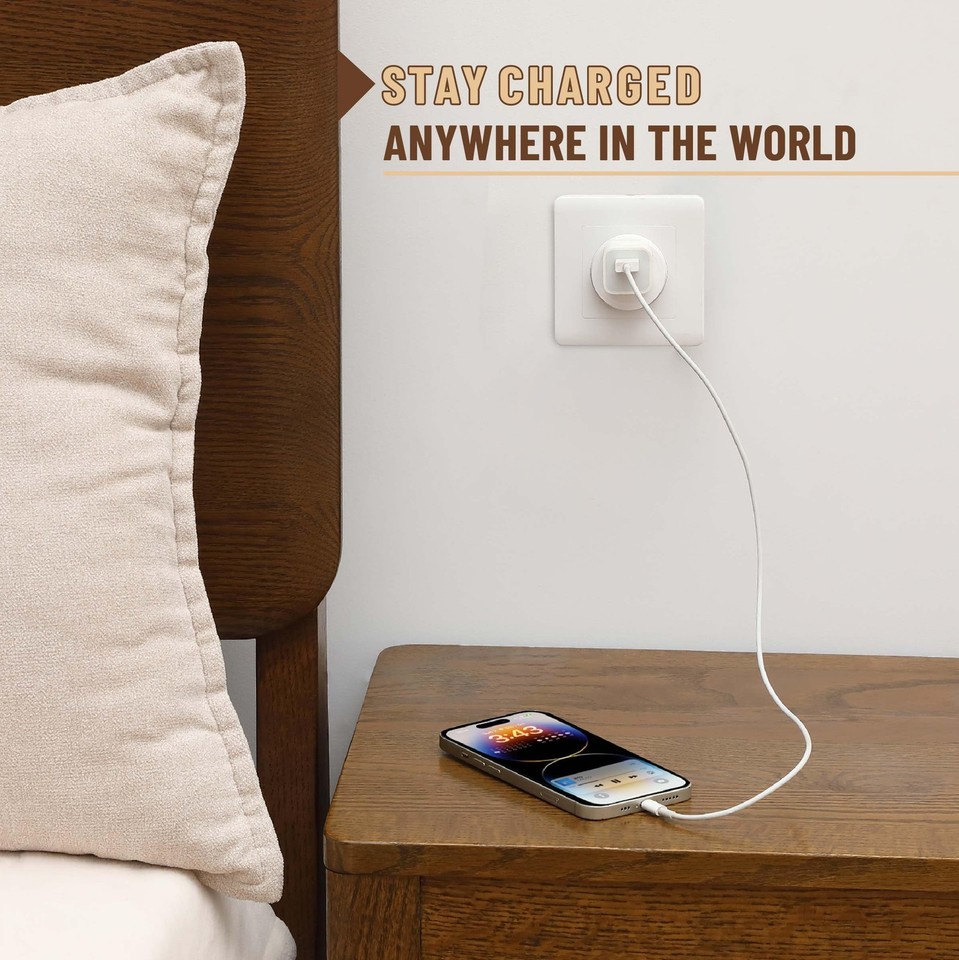 6 Pack European Travel Plug Adapter Type E/F US to Europe EU Plug for ...