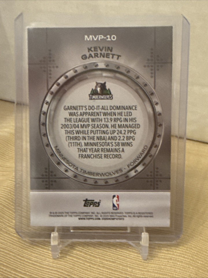 2025-26 Topps Basketball MVP Vault MVP-10 Kevin Garnett Rainbow | eBay UK