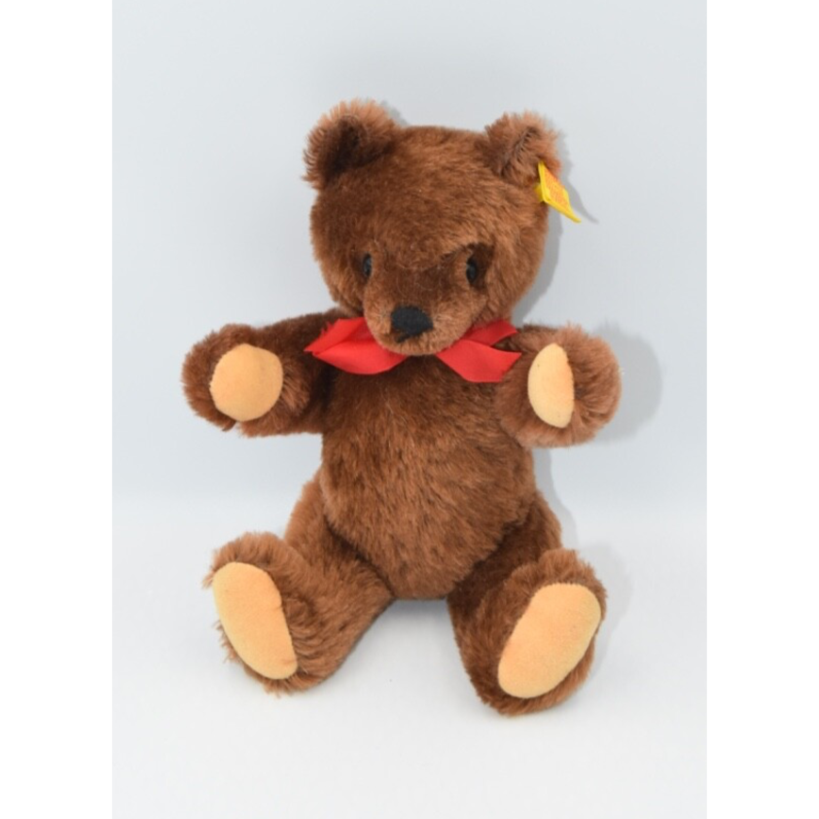 Vintage 1980's Teddy Bear Steiff Chocolate Mohair Jointed 0206/26 Button Tag | eBay