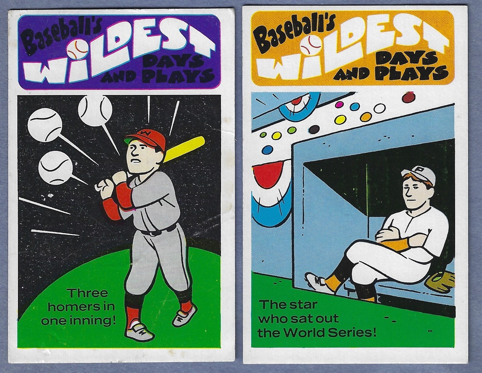 1973 Fleer Laughlin Wildest Days and Plays Lot of 2 #14 Kiki Culyer #15 ...