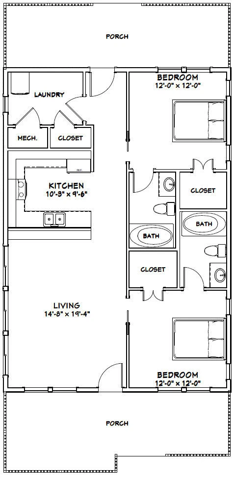 2 Bedroom Floor Plan With Dimensions Pdf | Floor Roma
