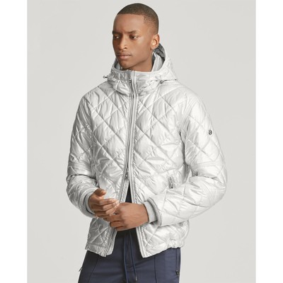$1295 Ralph Lauren Purple Label RLX Silver Quilted Hooded Ripstop ...