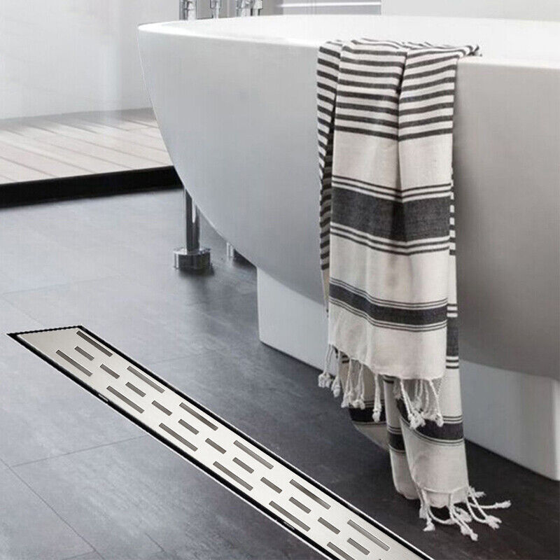 LINEAR SHOWER DRAIN STAINLESS STEEL WETROOM BATHROOM CHANNEL GULLY TRAP ...