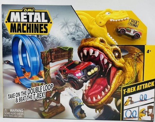 ZURU Metal Machines T-Rex Attack Playset ~ Chomping Dino Double Loop ...
