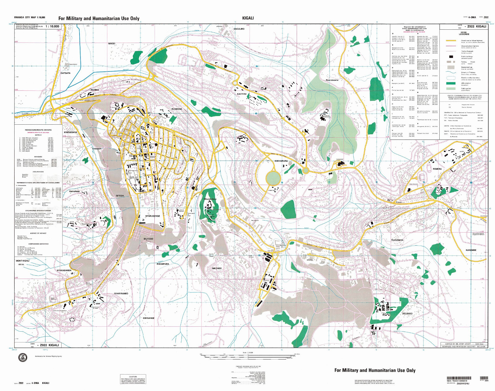 Kigali Military City Map - Rwanda - 1:10,000 | eBay