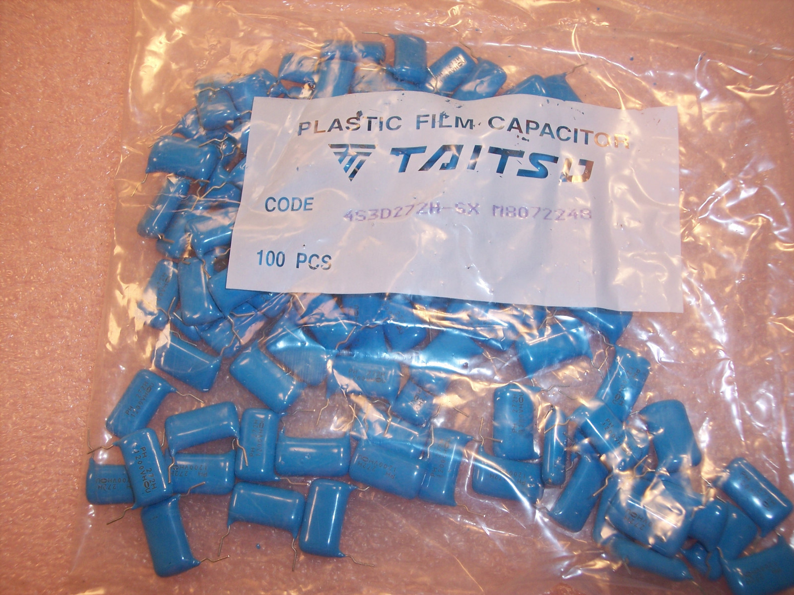 QTY (100) 2700pf .0027uf 1200V 3% POLYPROPYLENE FILM CAPACITORS ...