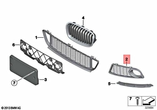 Genuine BMW F22 F23 Front Bumper M Fog Light Grille Left OEM ...