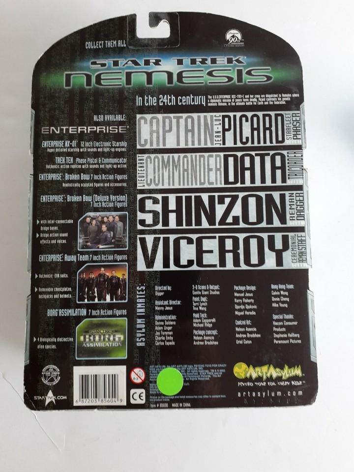 2002 Art Asylum Star Trek: Nemesis SHINZON 7” Action Figure TNG | eBay