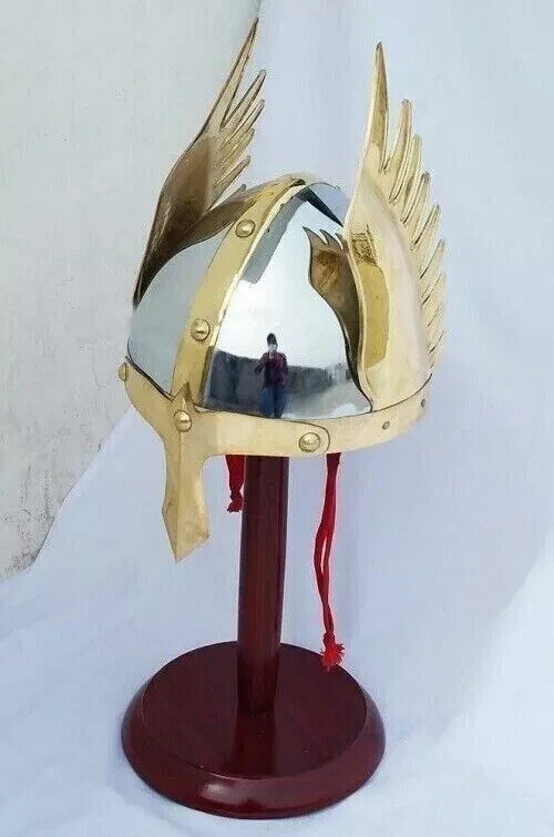 Medieval Viking knight wings, steel hand-forged wearable nasal helmet ...