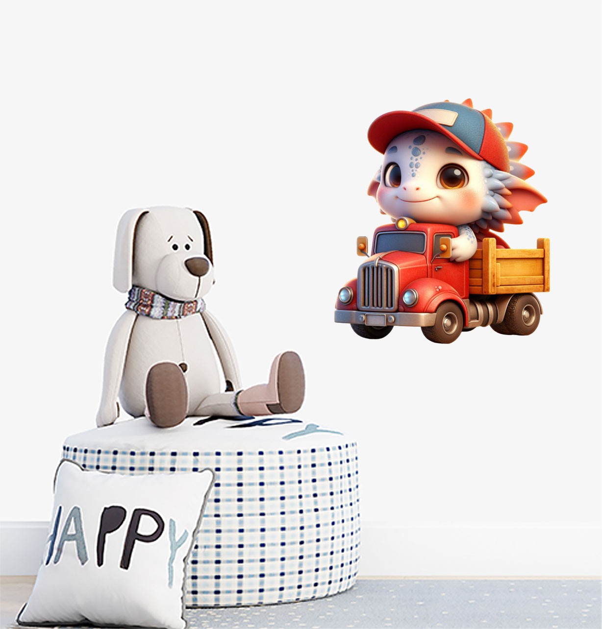 Colourful Cute Baby Dragon Wall Art Bedroom Nursery Vinyl Sticker Decal ...