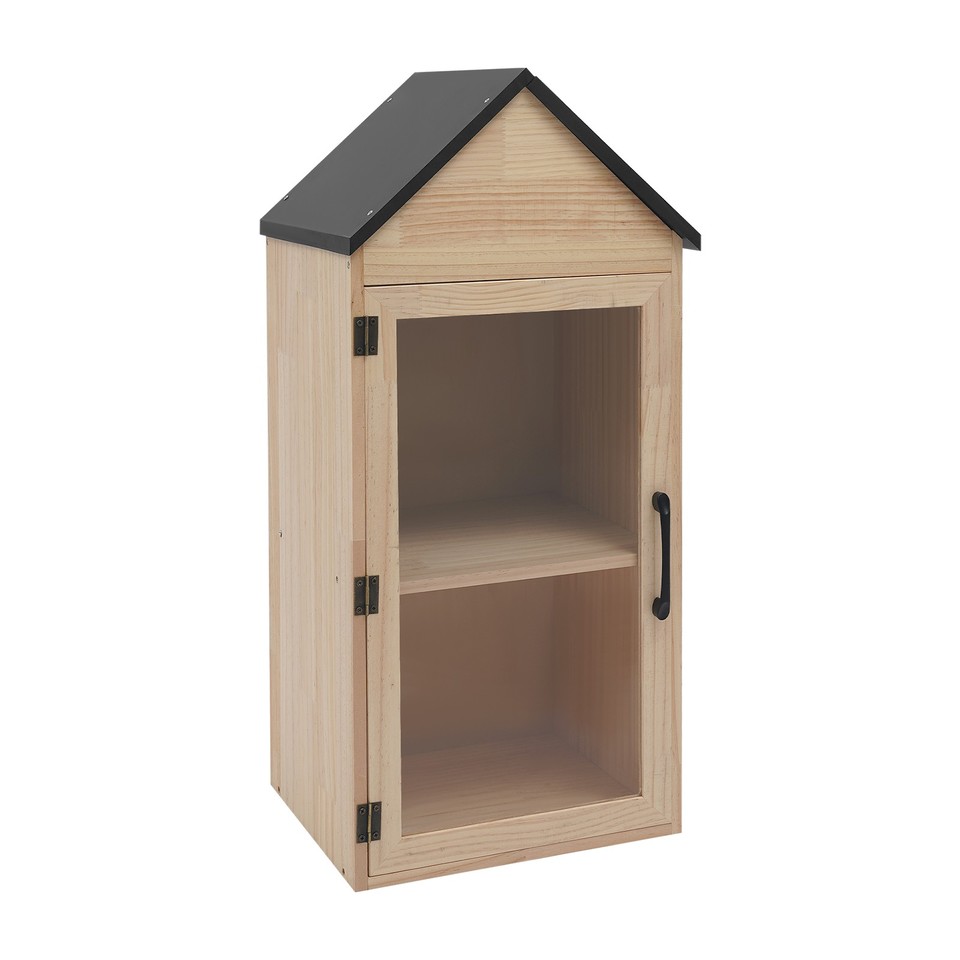 2-Tier Wooden Book Box Home Book Storage Box with Door 30in Height Book ...