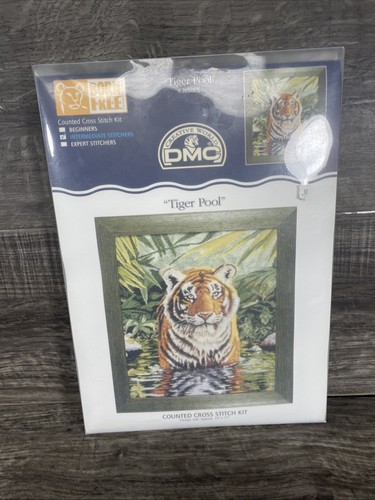 DMC Creative World TIGER POOL Counted Cross Stitch Kit K3650US | eBay