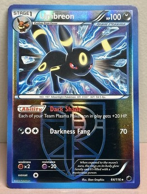 Pokémon Umbreon Team Plasma 64/116 Plasma Freeze Reverse Holo Near Mint ...