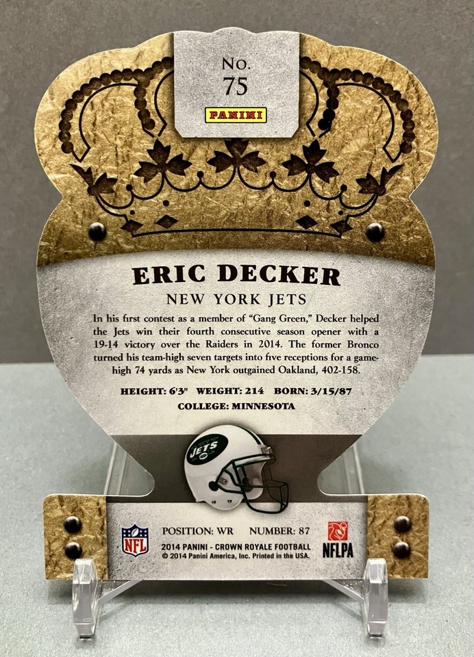 2014 ERIC DECKER Crown Royale RC Die Cut Bronze Card# 75 | eBay