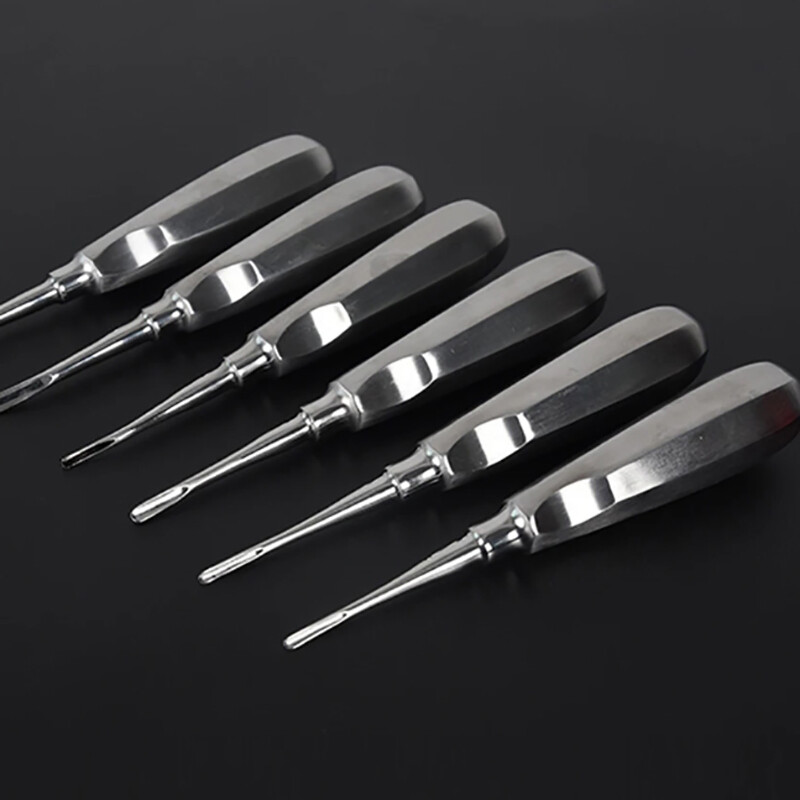 Dental Stainless Steel Tooth Elevator Dentist Tools Curved Dental ...