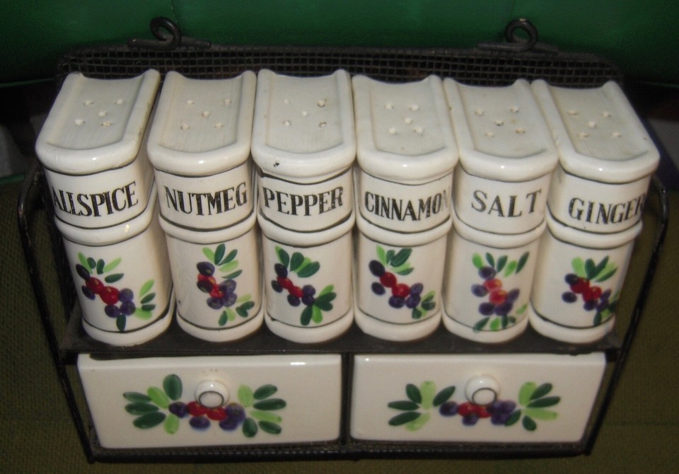 Ceramic spice set with metal rack | eBay