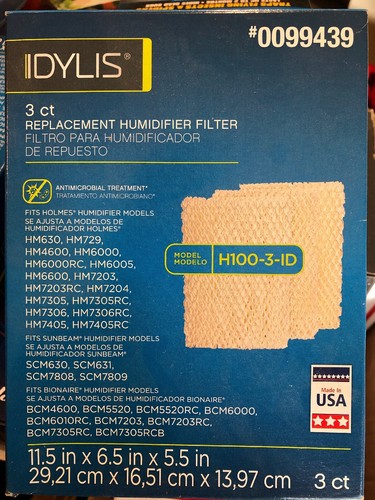 IDYLIS (3 Count) Humidifier Filter H100-3-ID For Sunbeam Holmes ...