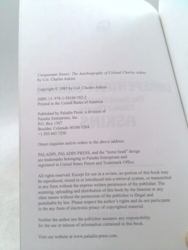 Unrepentant Sinner : The Autobiography of Col. Charles Askins by ...