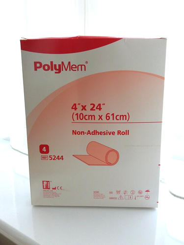 PolyMem 10cm × 61cm Non adhesive roll dressing. (Pack of 4) 09/2027 ...