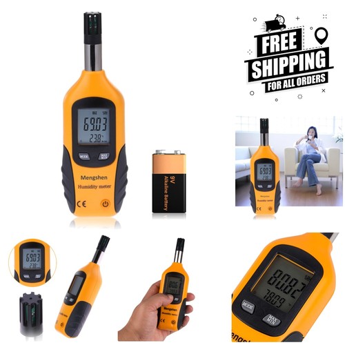Digital Psychrometer - Handheld Temperature & Humidity Gauge with Dew ...