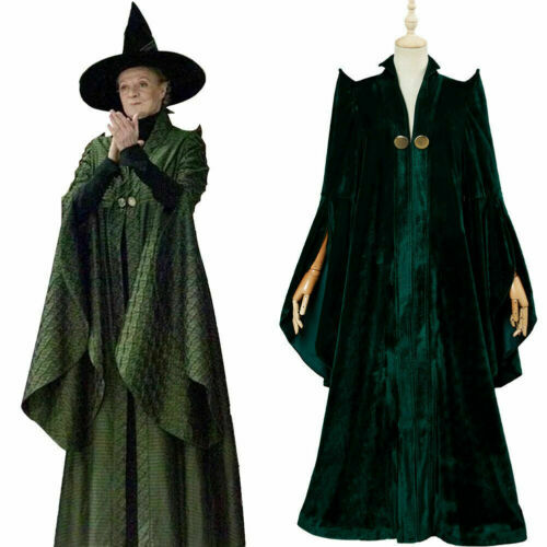 Minerva McGonagall Professor Green Robe Cosplay Halloween Costume! | eBay