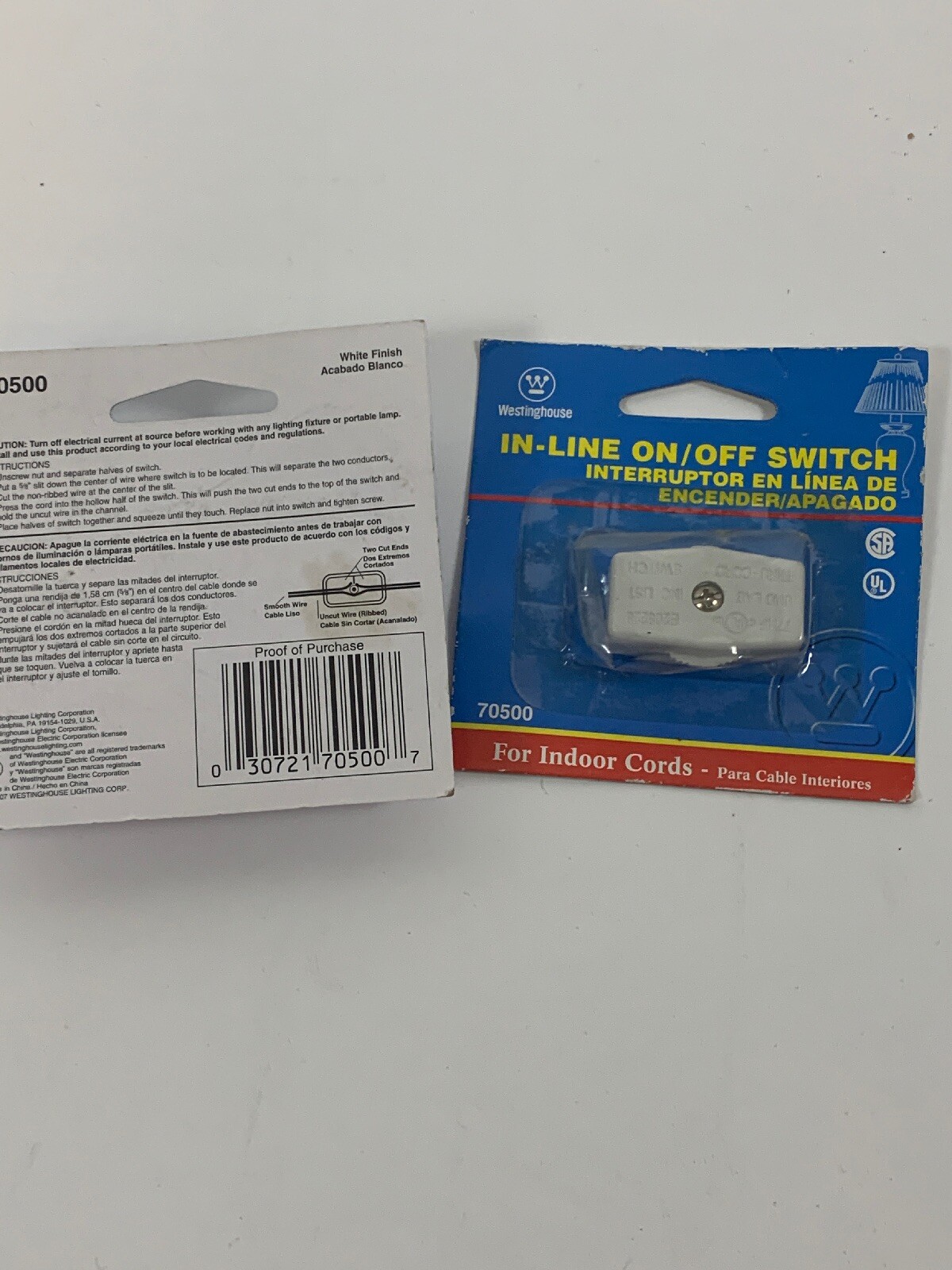 Feed-Through Switch,No 70500, Westinghouse Lighting Corp Lot of 2 White ...