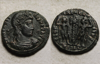 Constantine Rare genuine Ancient Roman coin Legionary soldiers standard Chi-rho | eBay