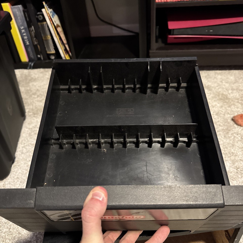 Super Nintendo SNES 24 Cartridge Game Wooden Storage Case Drawer ...