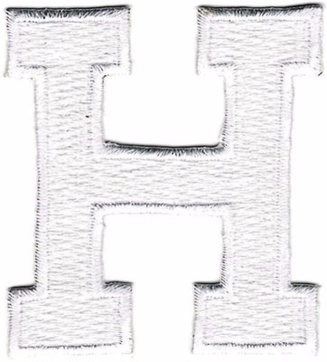 1 7/8" White Monogram Block letter H Embroidery Patch | eBay