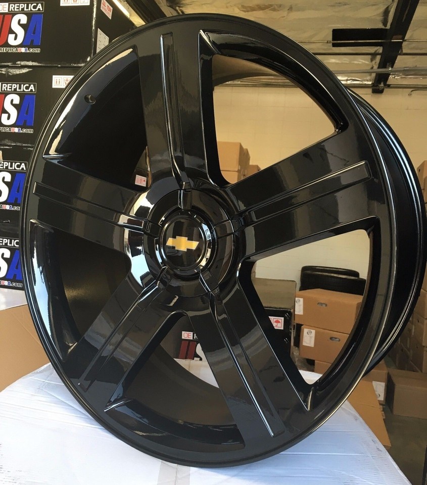 26'' Texas Gloss Black LTZ Chevy Wheels Tires Rims GMC SIERRA Chevy ...