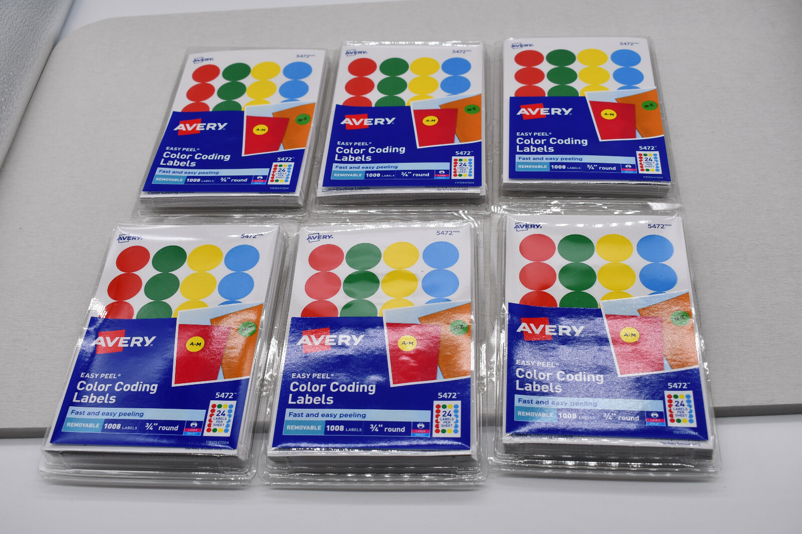 Removable Color Coding Labels Blue, Green, Red, Yellow AVERY 5472 ...
