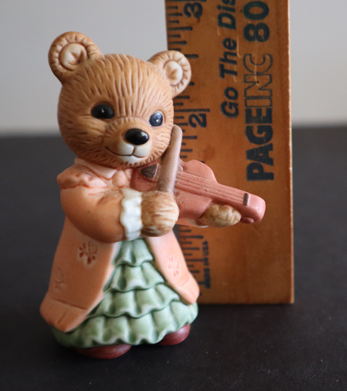 Homco Miniature Porcelain Bear Music Instrument Violin Figurine #1422 ...