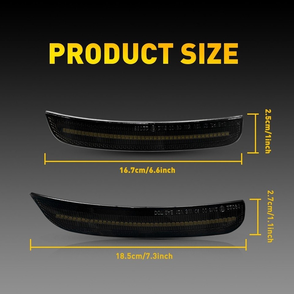 4Pcs LED Strip Front Rear Side Marker Lights Smoke Lens For 2015-23 ...