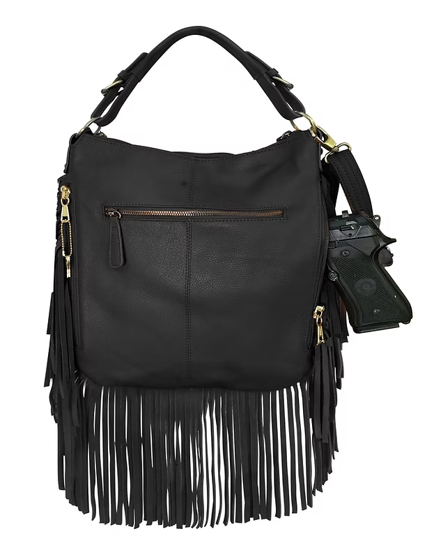 Roma Leather Locking Double Concealed Carry Handbag Shoulder Purse ...