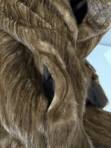 Vintage Brown Mink Fur Jacket Coat Womens Size XL Wide Cuffs Long ...