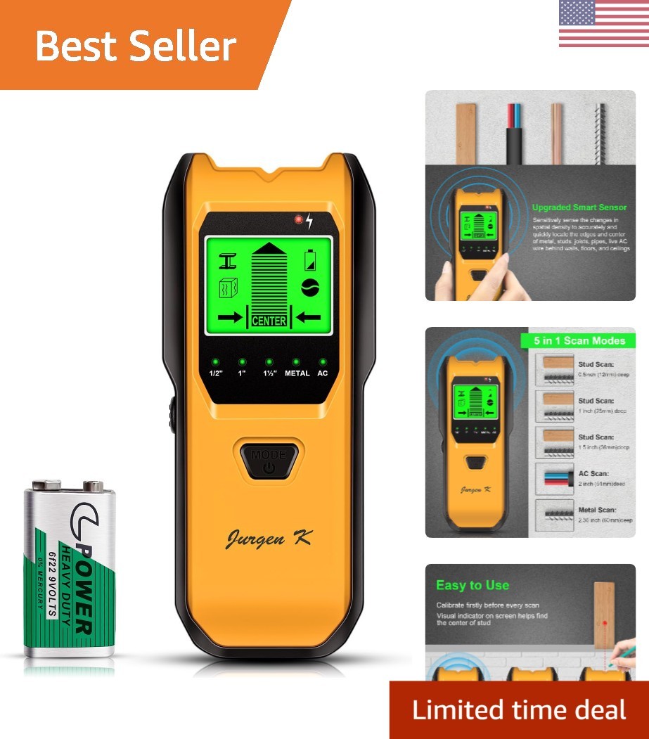 5-in-1 Wall Scanner Stud Finder with Upgraded Smart Sensor & LCD ...