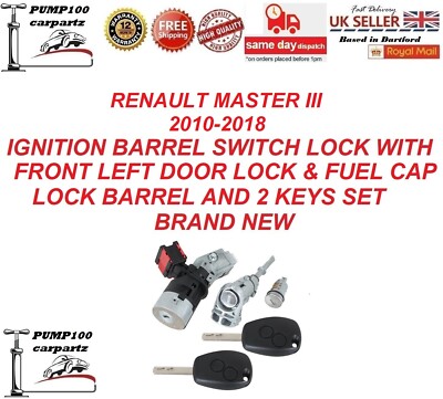 FOR RENAULT MASTER III 10-18 IGNITION & FRONT LEFT DOOR LOCK & FUEL CAP ...
