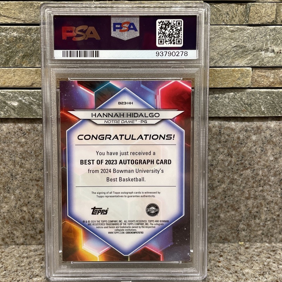 HANNAH HIDALGO PSA 9 2023 BOWMAN BEST GEOMETRIC ORANGE REFRACTOR AUTO /25 POP 1 | eBay