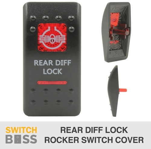 Rocker Switch Cover Only REAR DIFF LOCK suit Red LED Caravan 4WD 4x4 ...