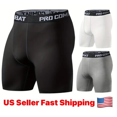 3 Pairs Pro Combat Performance Compression Shorts Athletic Baselayer ...