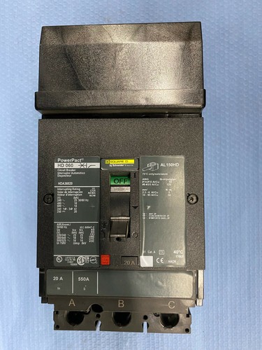Square D Schneider Electric HD 060 PowerPact HDA36020 480V 600V 20A ...