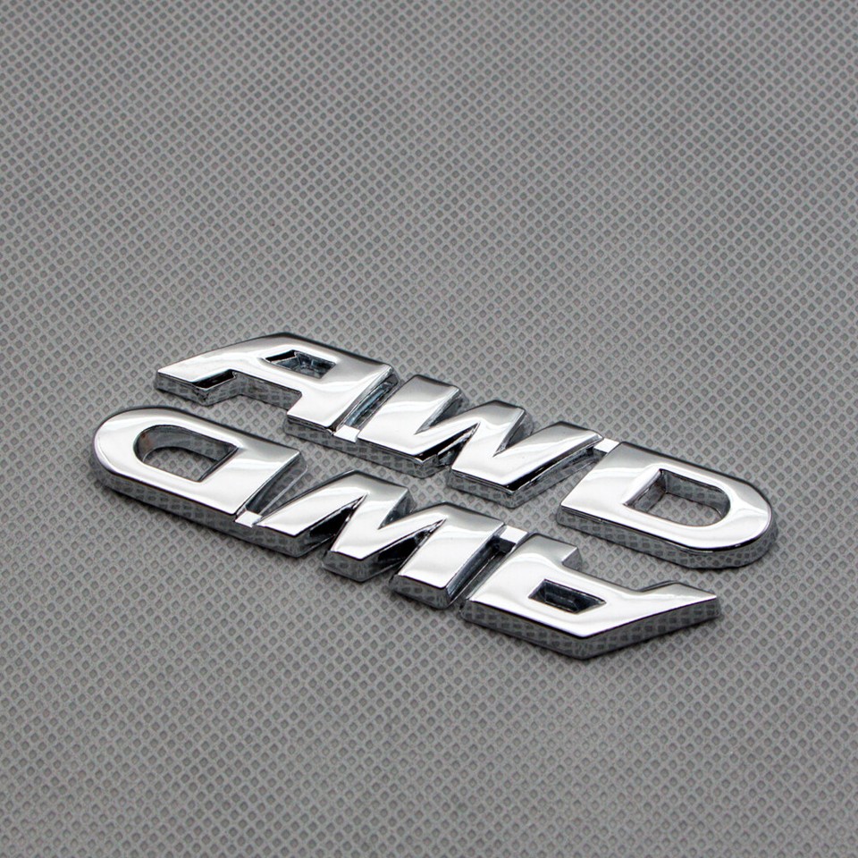 2Pcs Small Chrome Metal AWD Off Road Badge 3D Logo All Wheel Drive ...