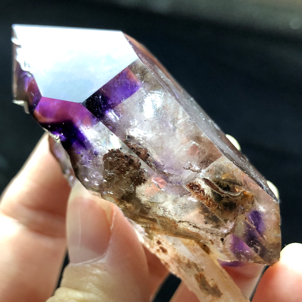 80g Extreme Transparency Purple Phantom Scepter Quartz Polished Mineral ...