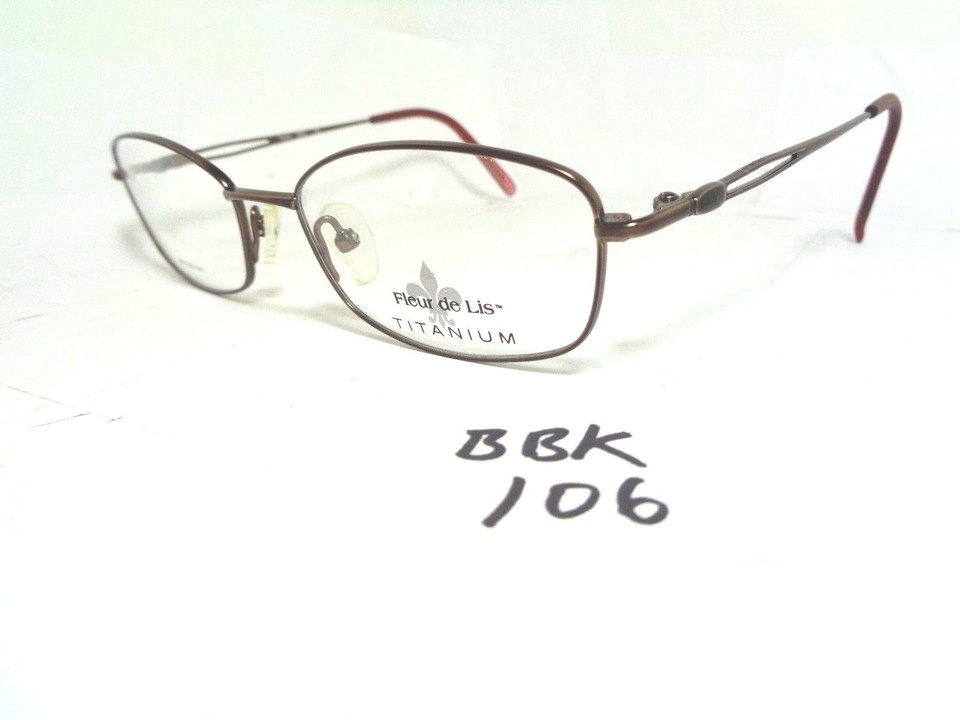 New FLEUR DE LIS Eyeglass Frame Titanium Petals BRN Rectangular (BBK ...