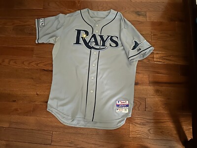 2014 RAYS NATS JIM HICKEY GAME USED WORN ROAD JERSEY ZIM PATCH SIZE 50 ...